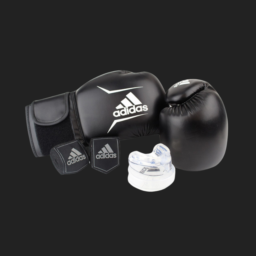 Set de Box Adidas Negro Guantes, Vendas y Protector – RVT Sports